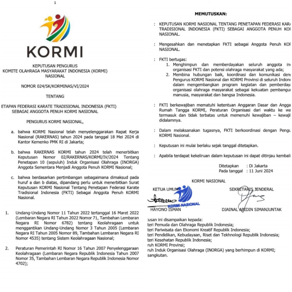 Akhirnya FKTI Ditetapkan Sebagai Anggota Tetap KORMI – Fakta Jember